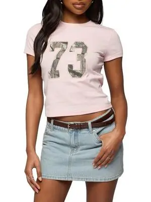 EDIKTED Shrunken Graphic T-Shirt Light-pink