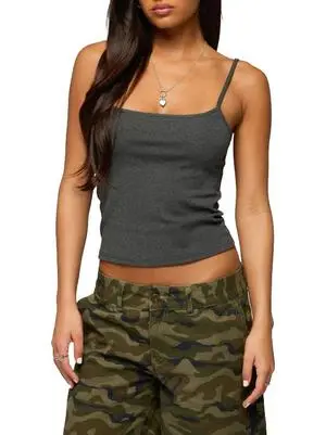 EDIKTED Cotton Camisole - Dark-gray-melange