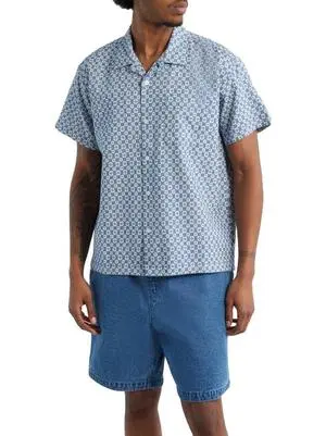 Obey Adrian Woven Camp Shirt - Unbleached Multi