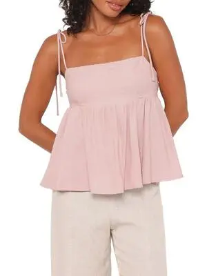 PETAL & PUP Zephyra Tie Strap Babydoll Camisole Pink
