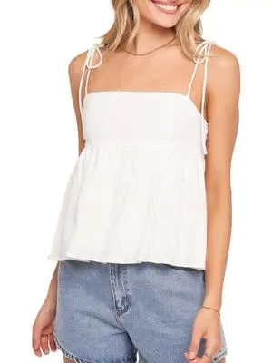 PETAL & PUP Zephyra Tie Strap Babydoll Camisole White