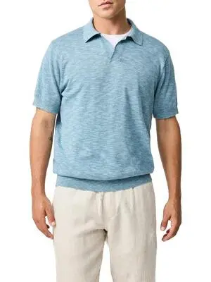 Rodd & Gunn Poison Bay Linen & Cotton Slub Polo - Aegean