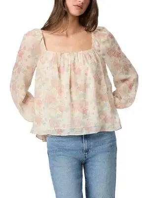Paige Lucila Floral Silk Top - Bone Multi