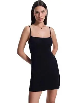 HOUSE OF SILK Fallen Slit Dress - Black