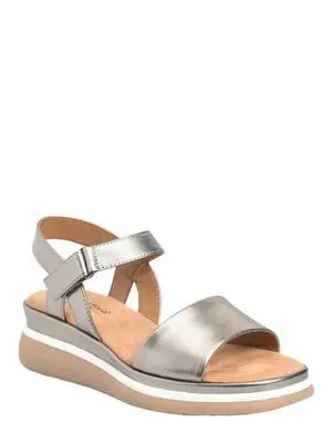 COMFORTIVA Ankle Strap Platform Wedge Sandal - Anthracite