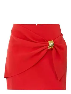 Elisabetta Franchi Jewel Draped Mini Skirt - Red