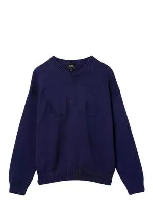 A.p.c. Logo Crewneck Sweater - Blue