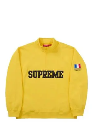 Supreme Paris Shop Flag Half Zip Pullover - Yellow