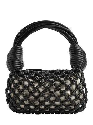 Bottega Veneta Mini Hand-knotted Crochet Top Handle Bag - Black