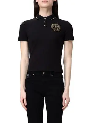 Versace Embroidered Logo Polo Shirt - Black