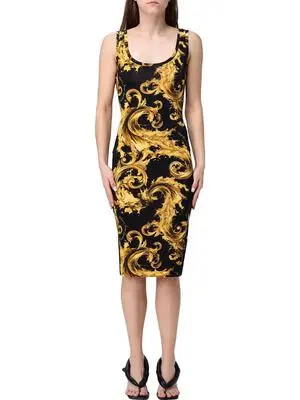 Versace Printed Midi Dress - Black