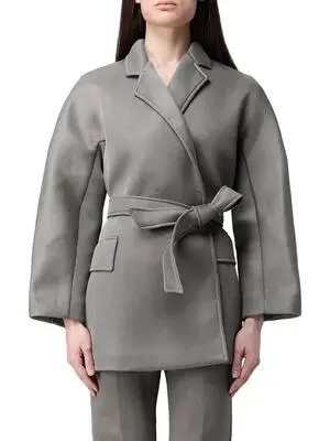 Max Mara Belted Textured Jacket - Mastic