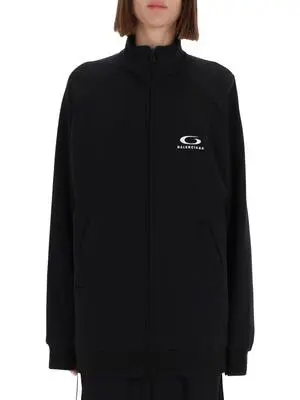 Balenciaga Zip Up Sweatshirt - Black