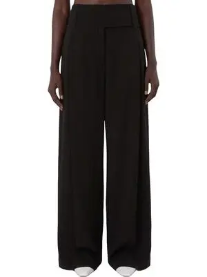 Sportmax Viscose Wide-leg Trousers - Black