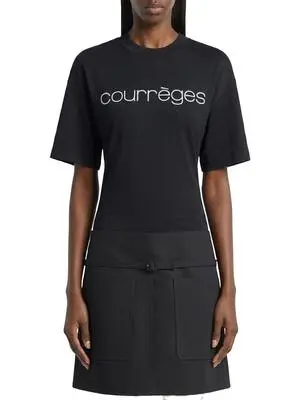 COURREGES Logo T-shirt - Black