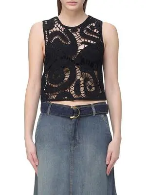 Pinko Crochet Sleeveless Top - Black