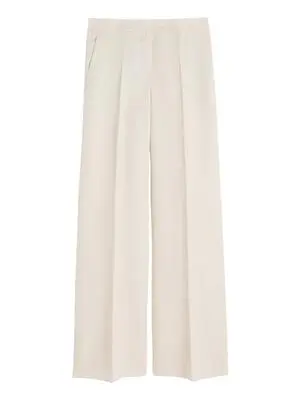 Max Mara Linen Wide Leg Trousers - Beige