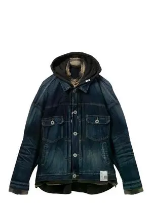 Mihara Yasuhiro Hooded Denim Jacket - Blue