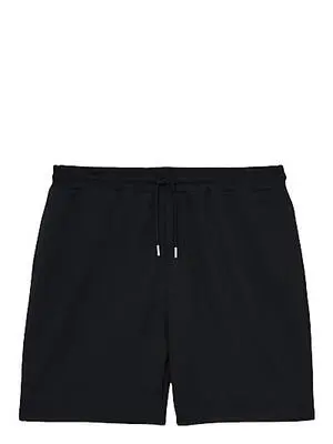 REISS Drawstring-waist Stretch-woven Shorts - Navy