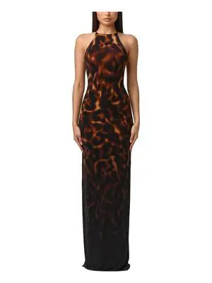 Naked Wardrobe Printed Racerback Maxi Dress - Tortoise
