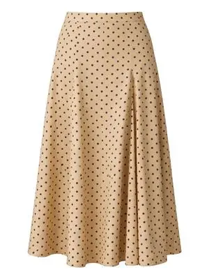 Max Mara Polka Dot Midi Skirt - Beige