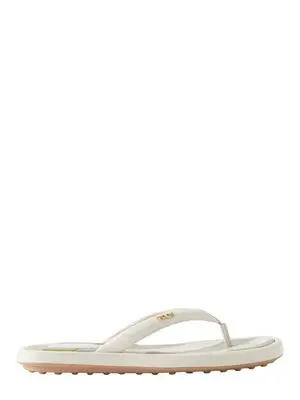 TOD'S Leather Flip Flops - White