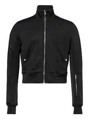 Rick Owens Zip-pocket Funnel-neck Cotton-jersey Track Jacket - Black