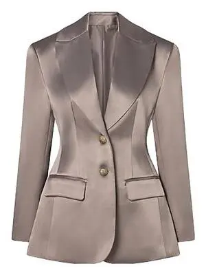 MALINA Ella Tailored Peplum Blazer - Graphite