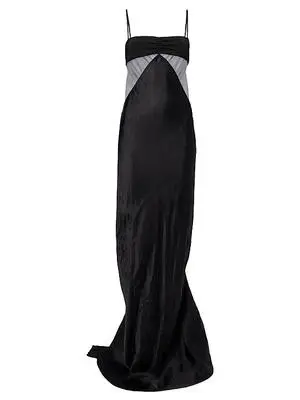 Rick Owens Panelled Satin Gown - Black