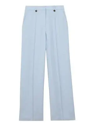 REISS Magda Wide-leg Woven Suit Trousers - Blue