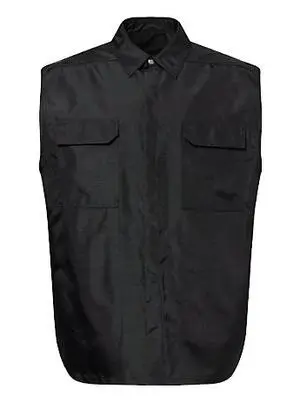 Rick Owens Jumbo Sleeveless Woven Overshirt Black