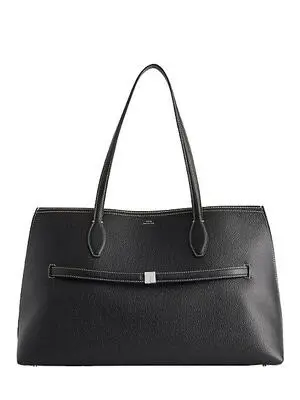 TOTEME Lounge Belted Leather Tote Bag - Black