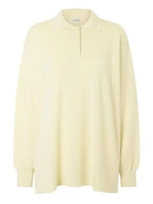 Loewe Cashmere And Silk-blend Polo Shirt - Yellow