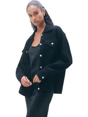 WHITE & WARREN Cashmere Blend Chore Jacket - Black