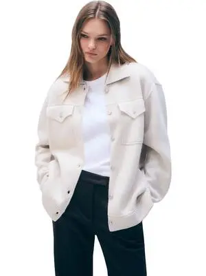 WHITE & WARREN Cashmere Blend Chore Jacket