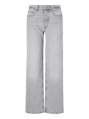ANINE BING Hugh Mid-Rise Wide-Leg Jeans Gray