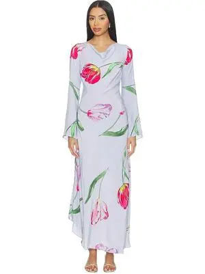 Free People Zadie Diagonal Seam Midi Dress - Spring Combo