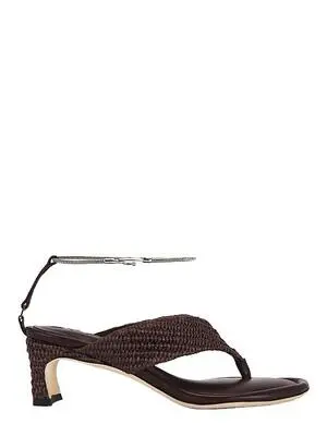 By Far Dasha Raffia Heel With Silver-tone Ankle Strap - Grape