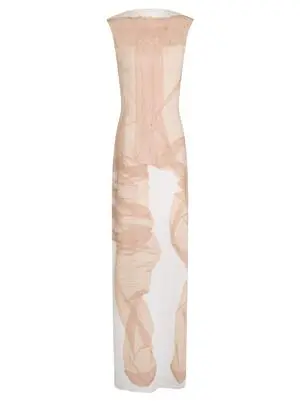 Acne Studios Draped Printed Maxi Dress - Neutral