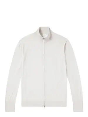 Eleventy Eleventy Wool Zip-Up Cardigan Gray
