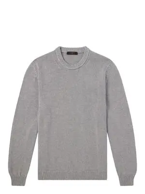 SLOWEAR Slim-Fit Cotton Crewneck Sweater Gray