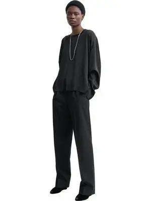 TOTEME Boxy Satin Top - Black