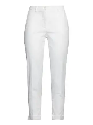 19.70 NINETEEN SEVENTY 19.70 NINETEEN SEVENTY White Cotton Stretch Cropped Tapered Pants