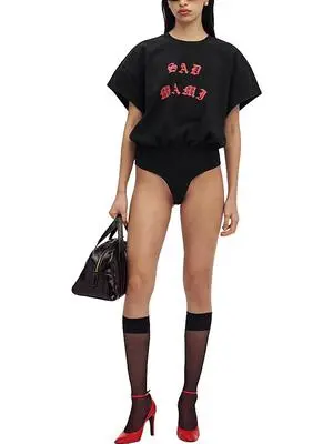 WILLY CHAVARRIA Knit Bodysuit - Black