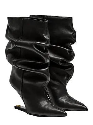 Balmain Smooth Leather Ankle Boots - Black