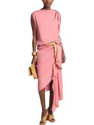 Michael Kors Draped Wool Blouse - Guava