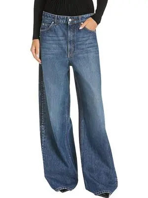 Stella McCartney Side Detail Wide Leg Jeans - Dark Blue