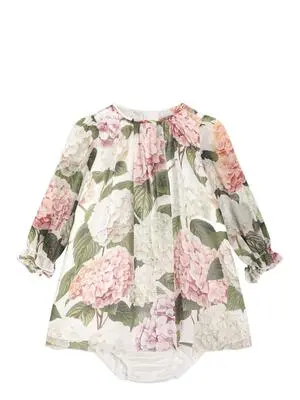 Dolce & Gabbana Hydrangea-print Chiffon Dress - Multicolor