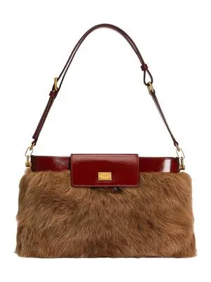Dolce & Gabbana Vittoria Fur And Calfskin Shoulder Bag - Multicolor