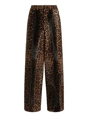 Dolce & Gabbana Leopard-print Calfskin Trousers - Multicolor